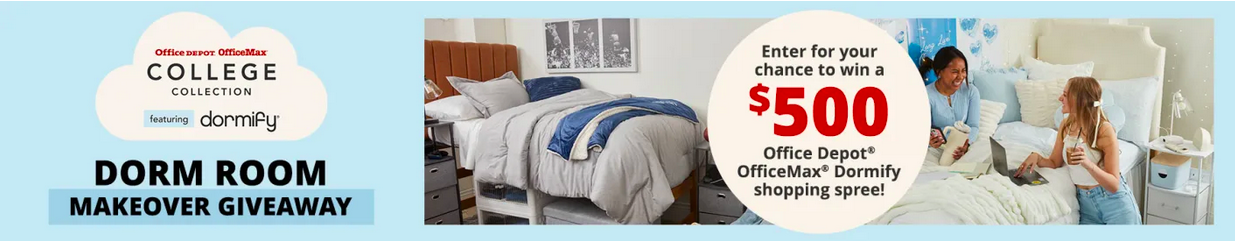 TrySpree - Enter the Office Depot Dorm Room Makeover and Win a $500 Giftcard!