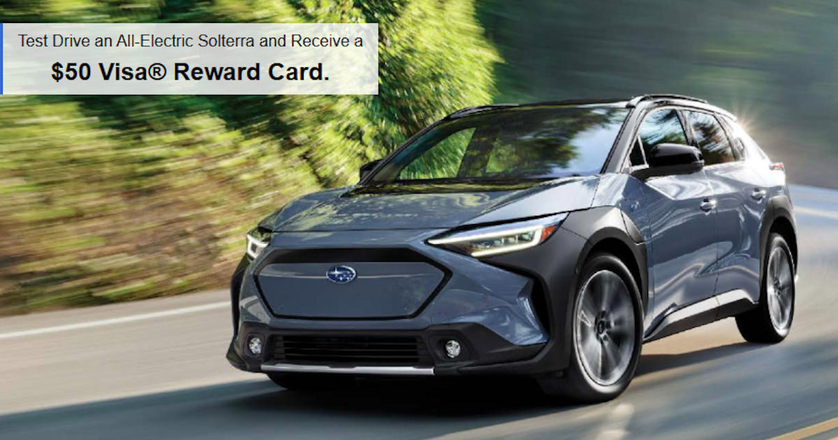 TrySpree - Claim a Free $50 Visa Gift Card for Test Driving a Subaru