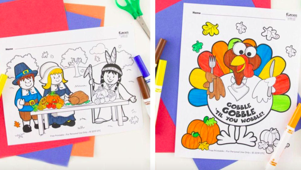 TrySpree - Fall & Thanksgiving Coloring Pages for Free