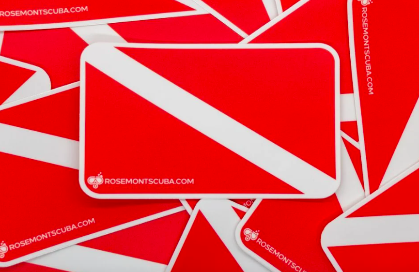 TrySpree - Scuba Dive Flag Sticker for Free