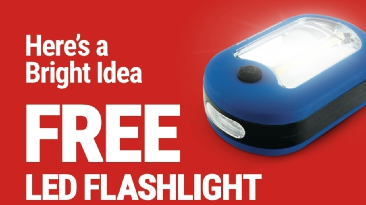 TrySpree - Free LED Flashlight from Harbor Freight