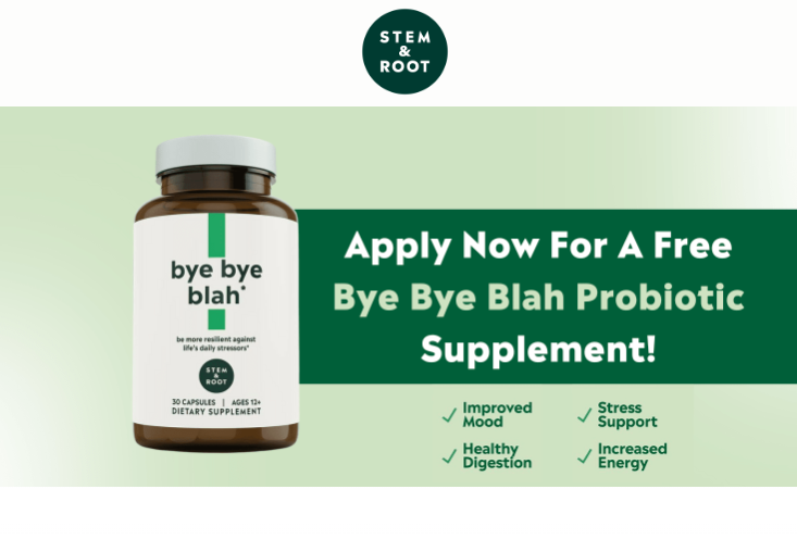 TrySpree - Stem & Root Bye Bye Blah Probiotic Supplement Sample for FREE