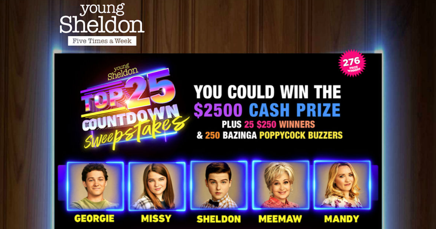 TrySpree - Enter to WIN the Young Sheldon Top 25 Countdown Sweepstakes!
